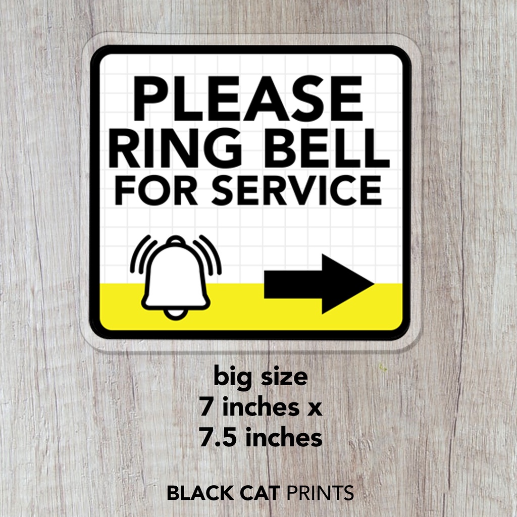 Ring Bell for Service Sign | Laminated Signage | Sign Board | Shopee ...