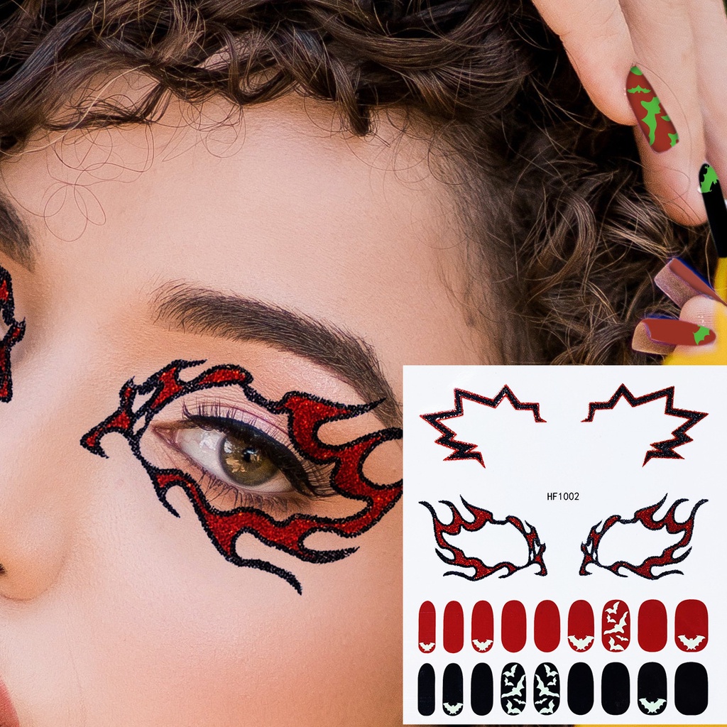 Glow-in-the-dark Nail Eye Stickers Halloween Manicure Face Stickers ...