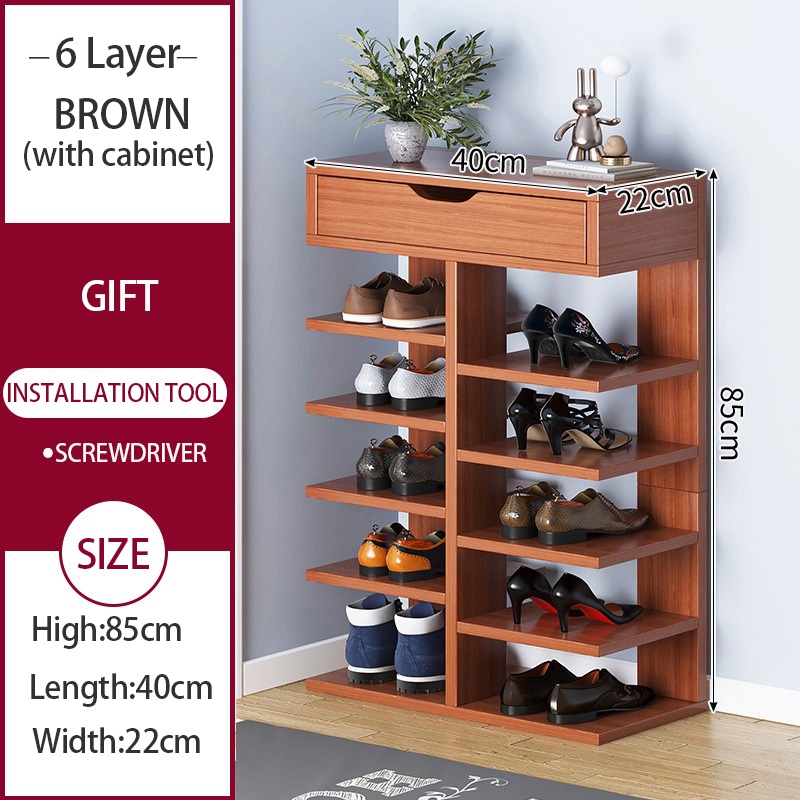 9 layer shoe rack wooden shoe cabinet with drawer shoe box storage rack ...