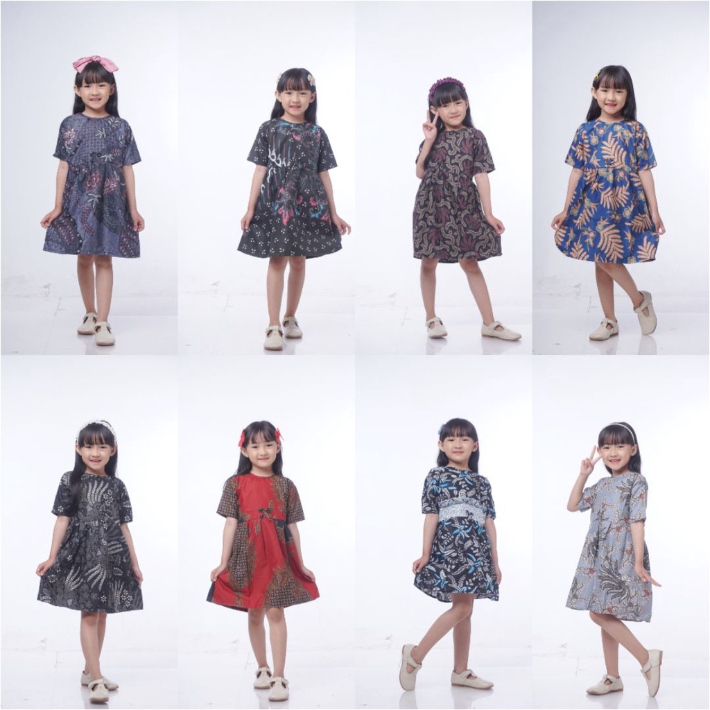 Batik Dress for girls aged 1-6 years - Various batik motifs - Children ...