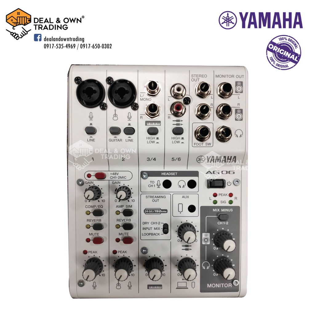 Original Yamaha AG06 MK2 6-channel mixer with USB audio interface ...