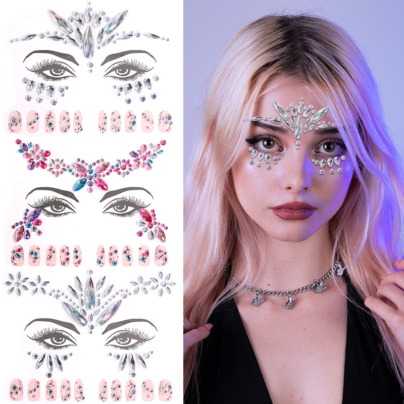 New Design Makeup Masquerade Face Decoration DIY Jewelry Face Tattoo ...