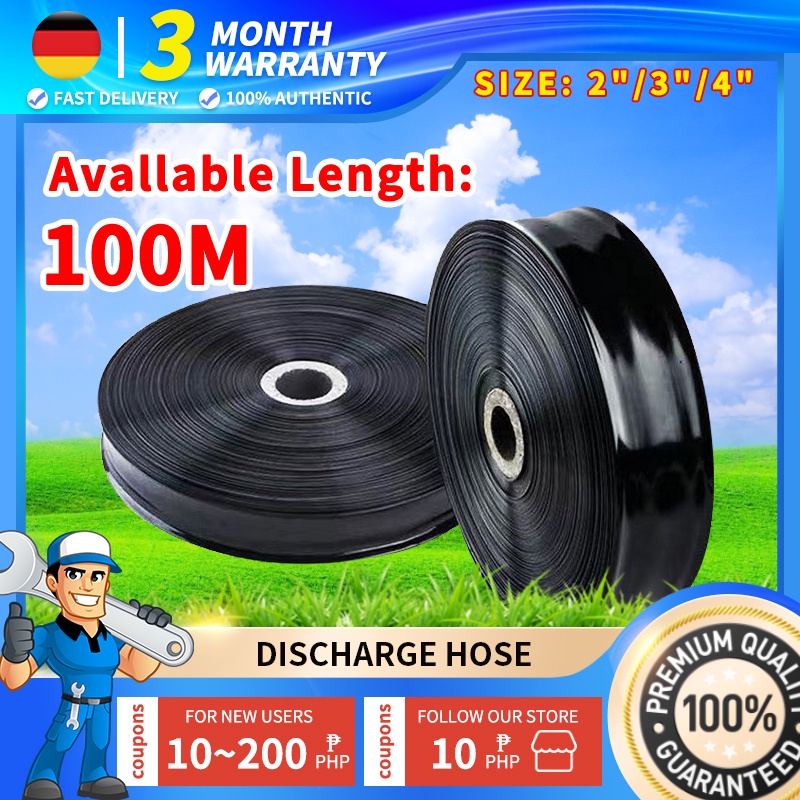 2"3"4"100M PE Flex Discharge Duct Hose Lay Flat Garden High Pressure ...