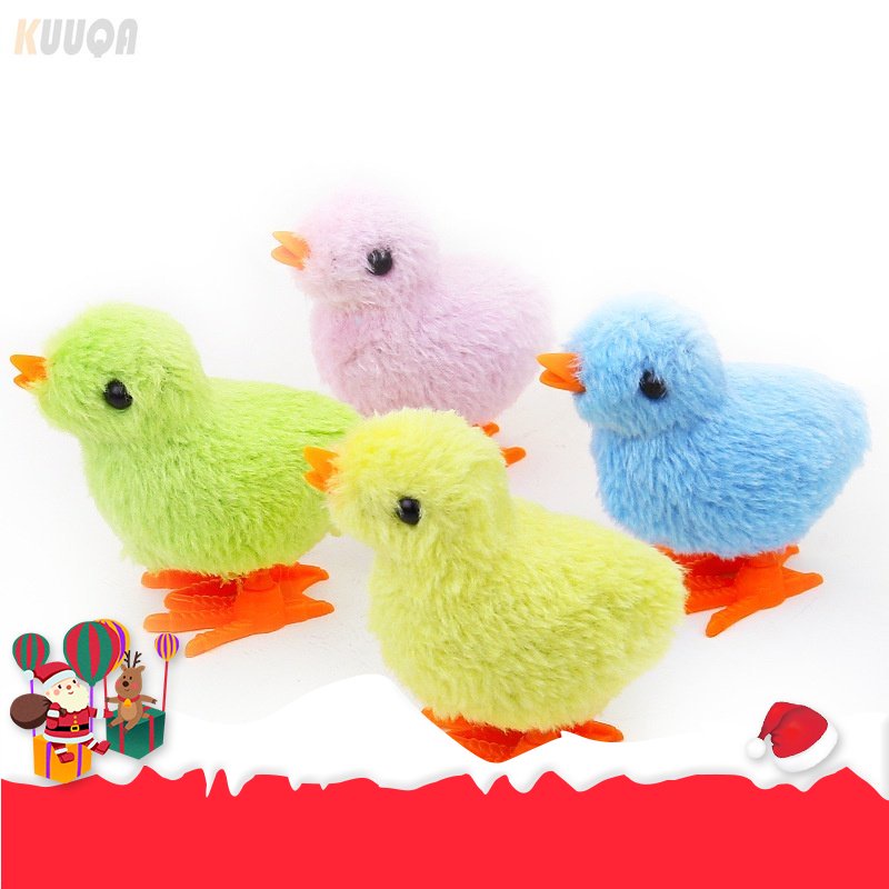 KUUQA Cute Plush Wind Up Chicken Kids Educational Hopping Jumping Toy ...