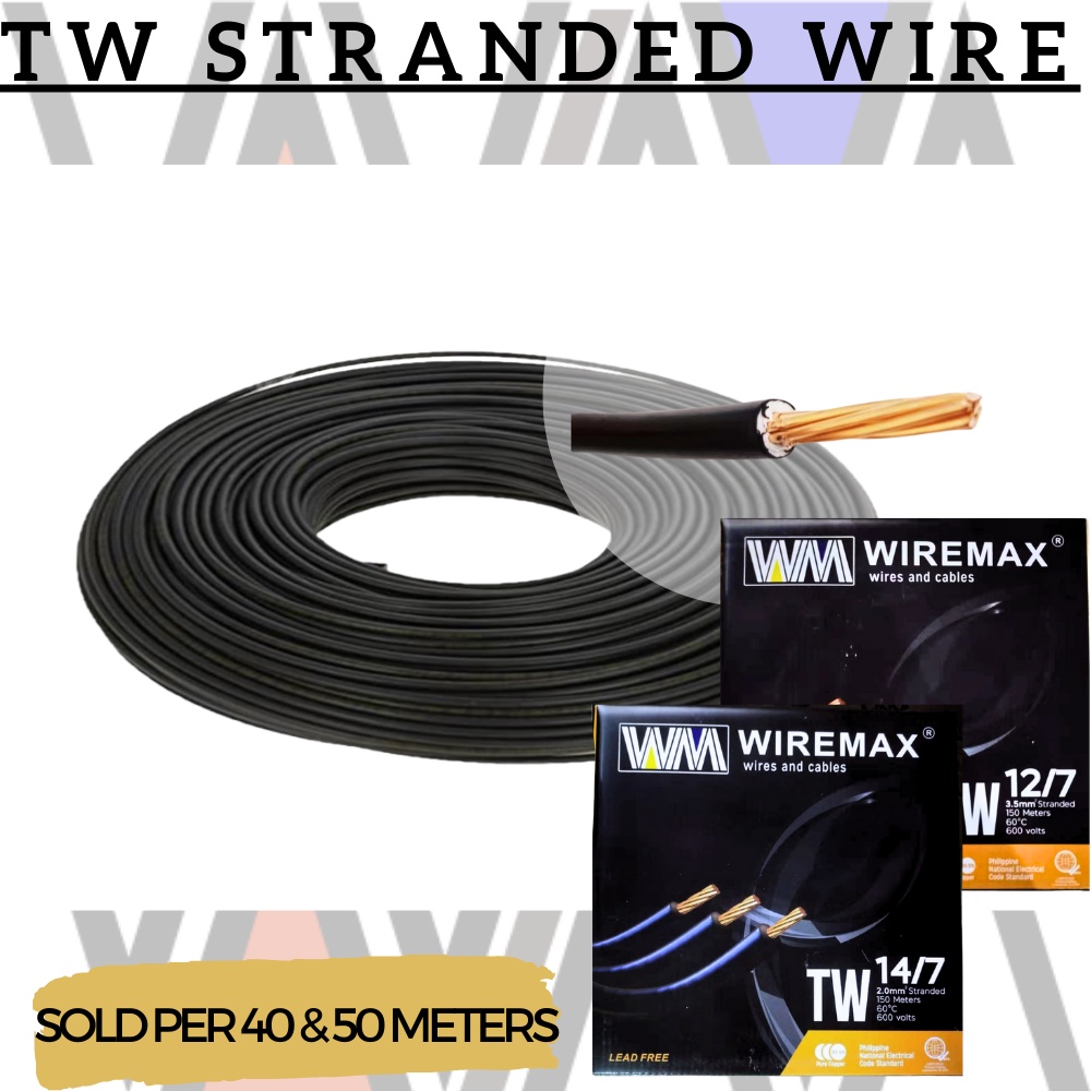 WIREMAX TW Stranded Wire Electrical Wire 14/7 (2.0mm) 12/7 (3.5mm) 40 ...