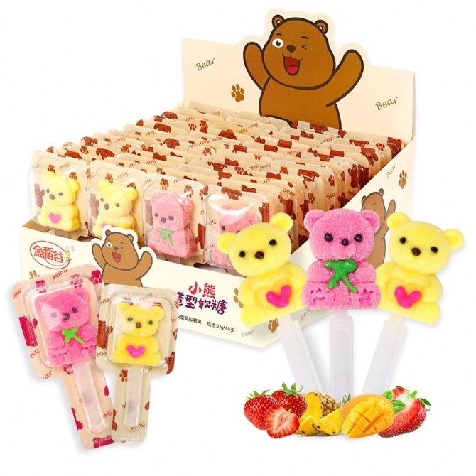 Golden Rice BEAR Shape Gummy JIN DAO GU CANDY 21G | Shopee Philippines