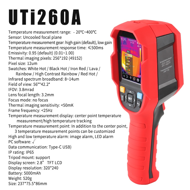 UNI-T UTI260A New Arrival Cheap Thermal Imager Handheld -10℃ ~ 400 ...