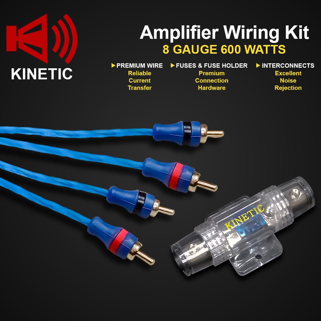 KINETIC Amplifier Wiring kit 8 Gauge 600 WATTS | Shopee Philippines