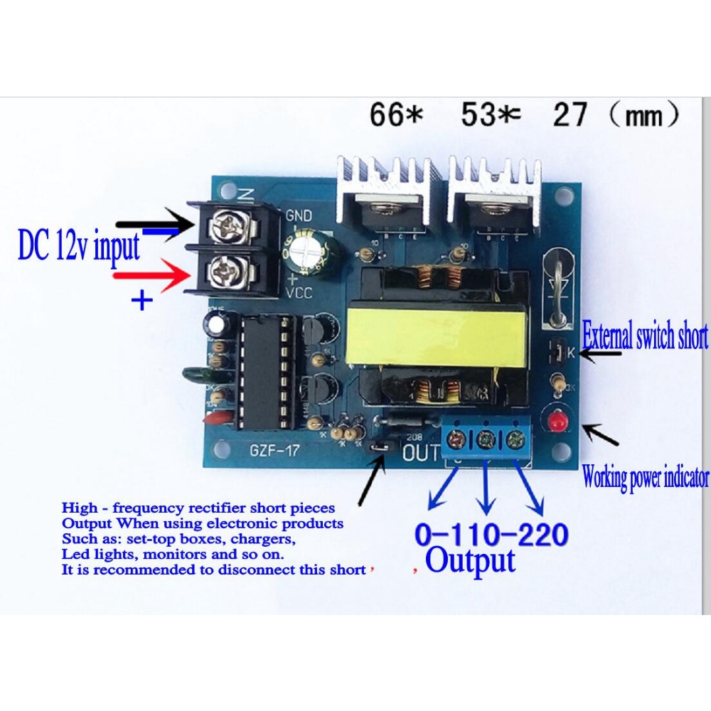 Tl494 100w 12v To 0-110-220v Micro Inverter 12v To Dual 110v Step-up ...