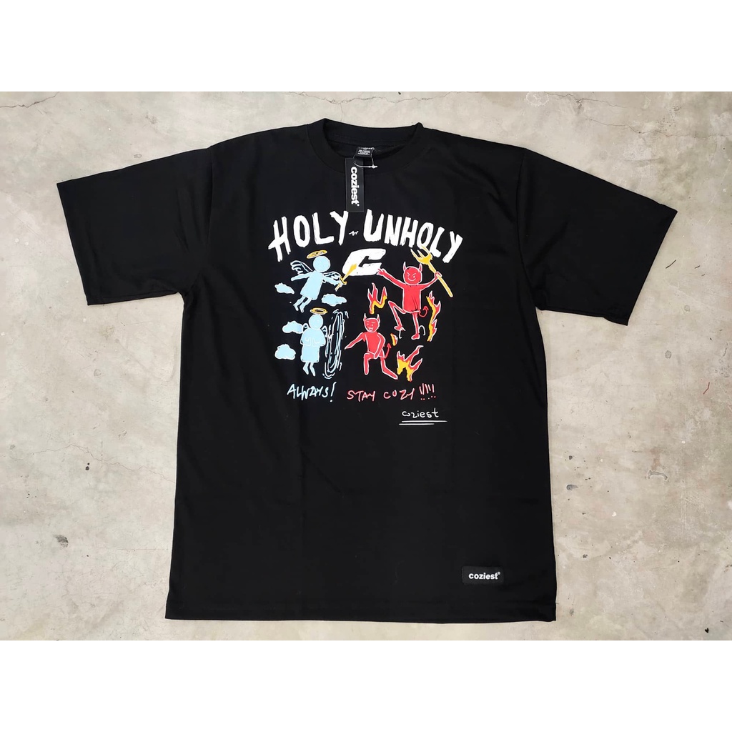 ALL LOCAL BRAND - Coziest "UNHOLY" Men T-Shirt (Black) | Shopee Philippines