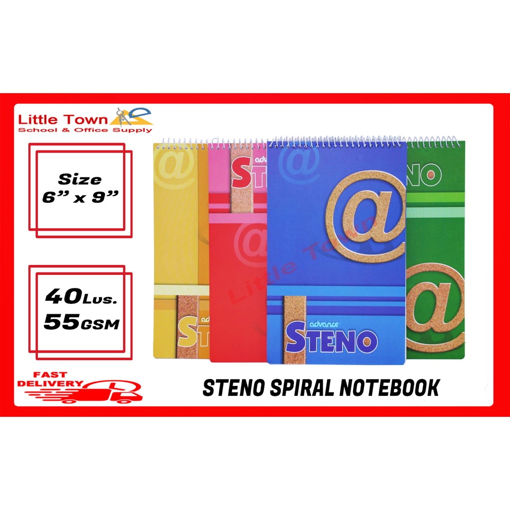 1pce Steno spiral notebook 40lvs 55gsm Assorted color | Shopee Philippines