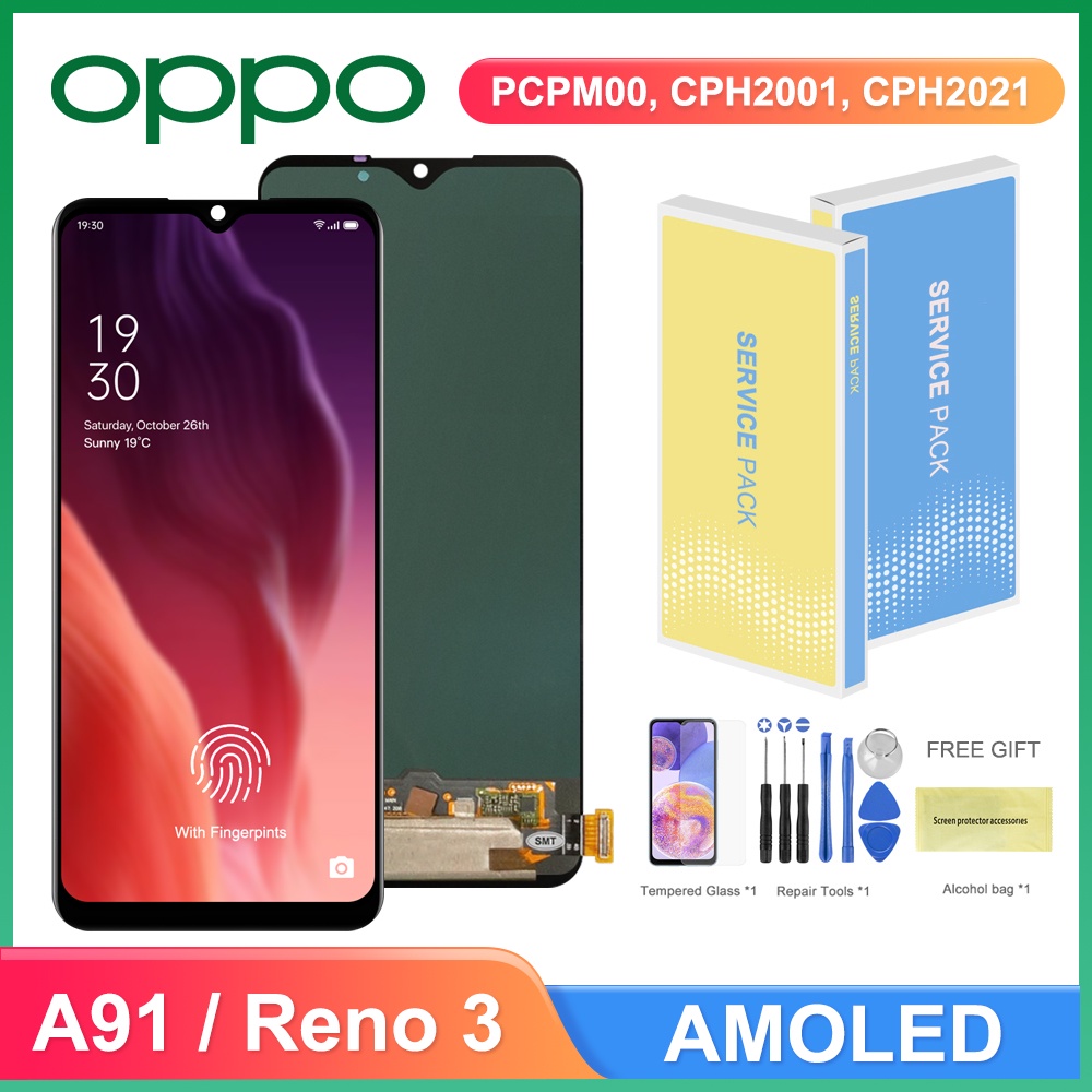 Super AMOLED For OPPO Reno 3 A91 LCD PCPM00 CPH2001 CPH2021 Display ...