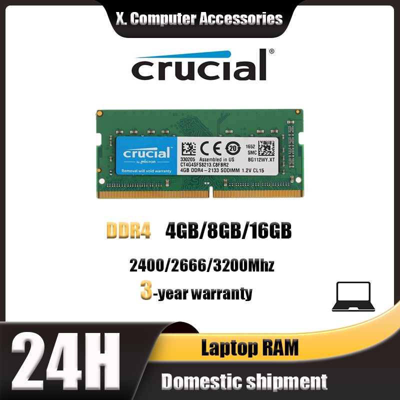 【Local】4GB 8GB 16GB Crucial Laptop RAM DDR4 2400MHZ 2666MHZ SODIMM ...