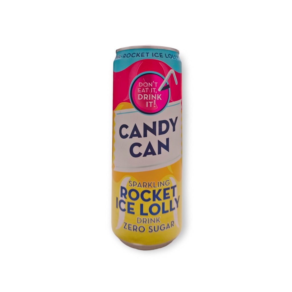 (Netherlands) Candy Can Sparkling Drink. Rocket Ice Lolly. 330 ml ...