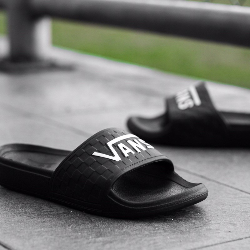 Vans Slide-On Slipper Checkerboard Black Original Japan Domestic Market ...