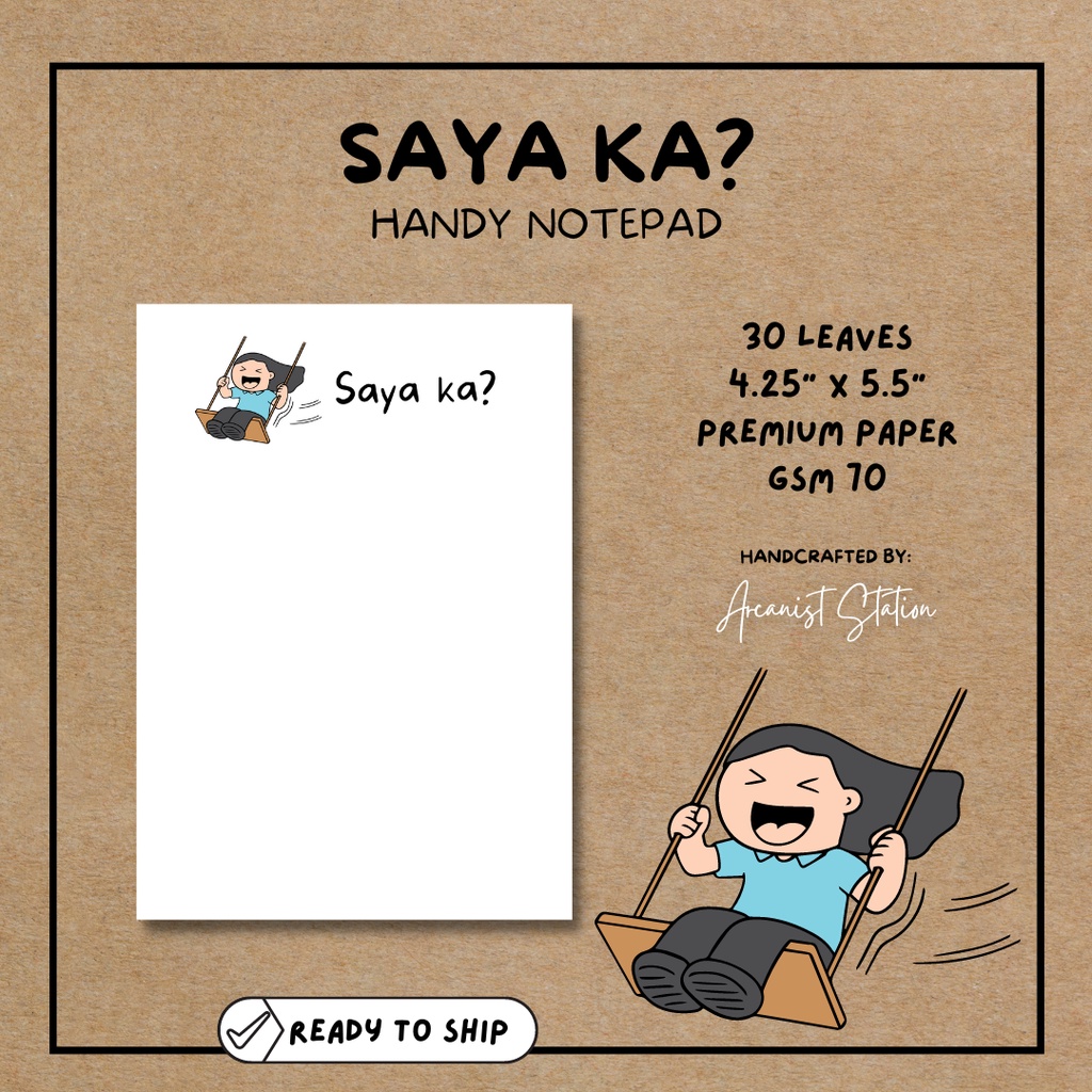 Saya ka? - Witty Tagalog Notepad | Shopee Philippines