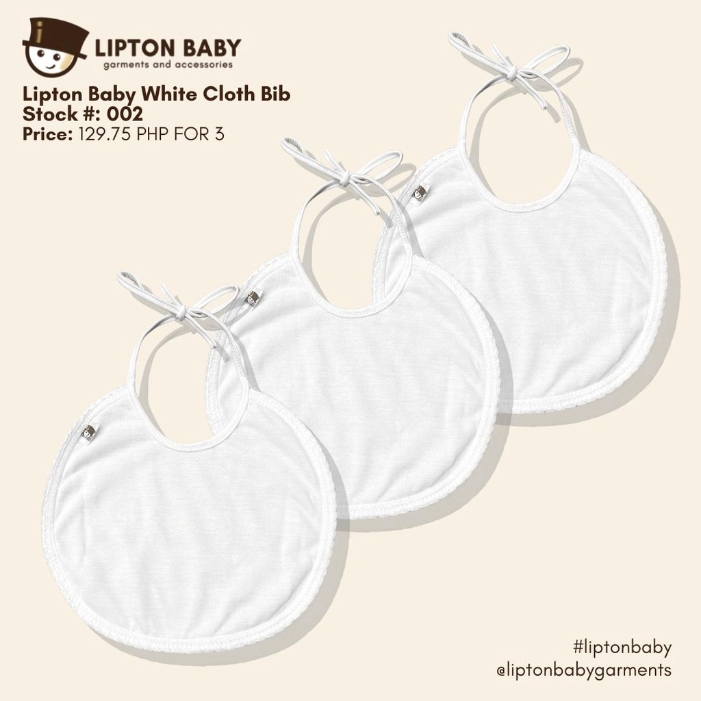 Lipton Baby Cloth Bib: Set of 3 | Shopee Philippines