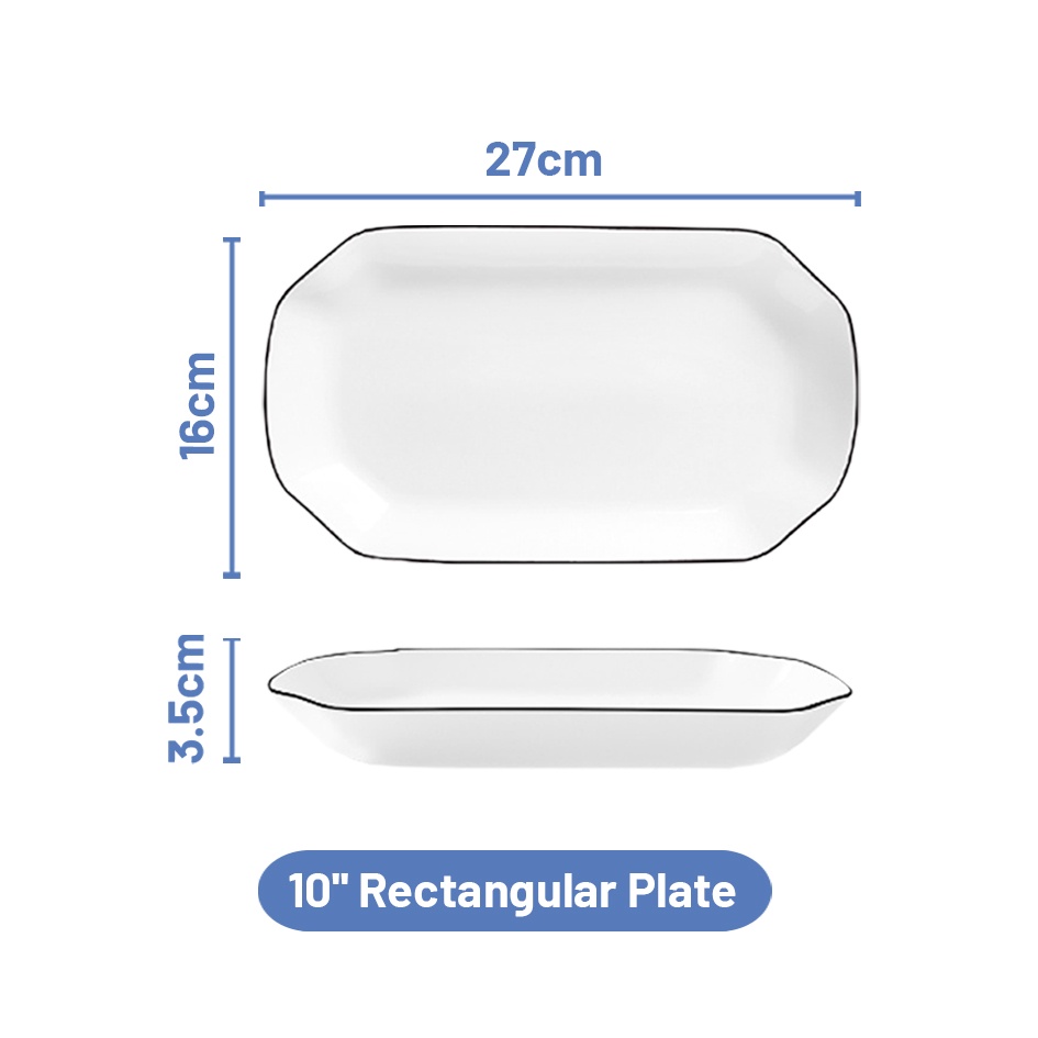 8 "10" 12 "Long Dinner Plate Ceramic Plate Fish Plate | Shopee Philippines