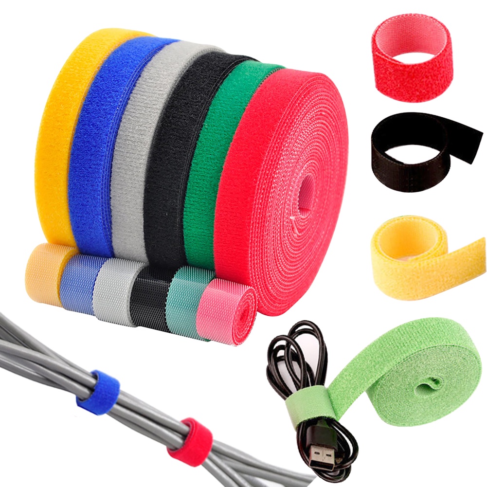 5M Wire Organizer Velcro Cable Ties, Fastening Tape Cable Ties Reusable ...