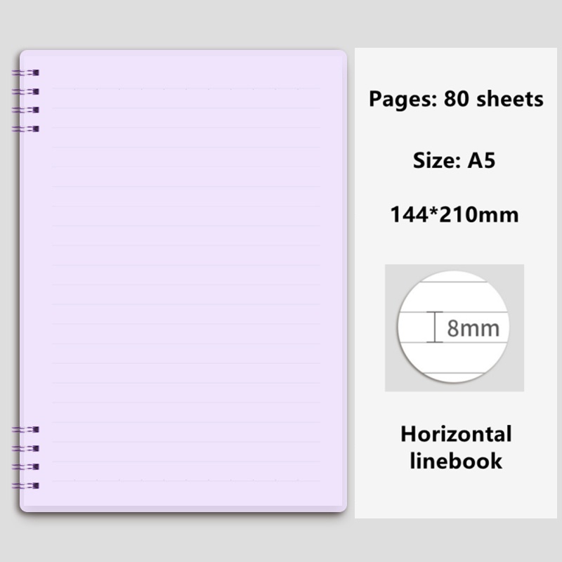 Oumi A5 Line Notebook 80sheets MUJI Morandi horizontal Coil Ring ...
