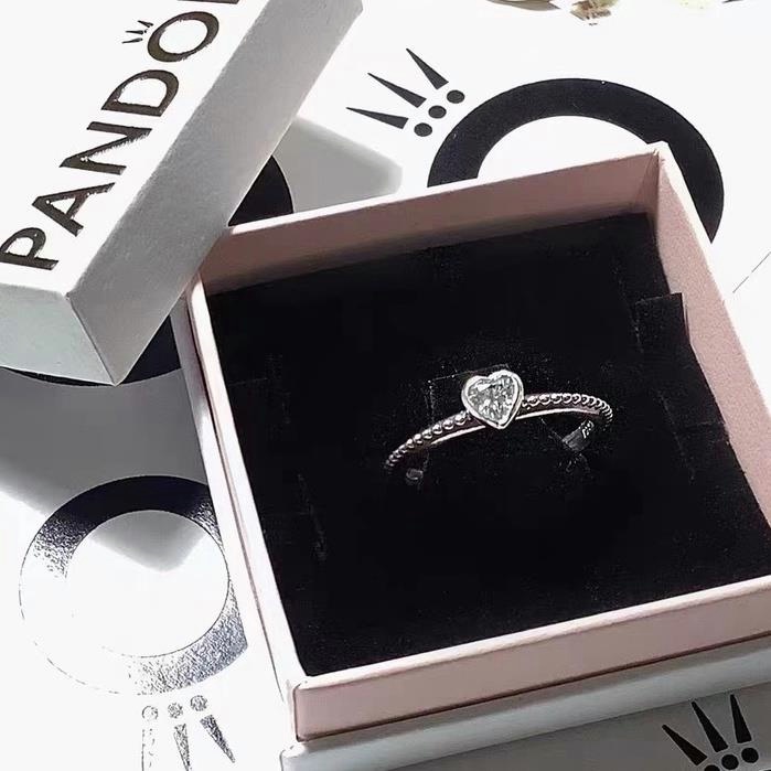 Pandora S925 Silver Plated Heart Ring Couple Classy Female | Shopee Philippines
