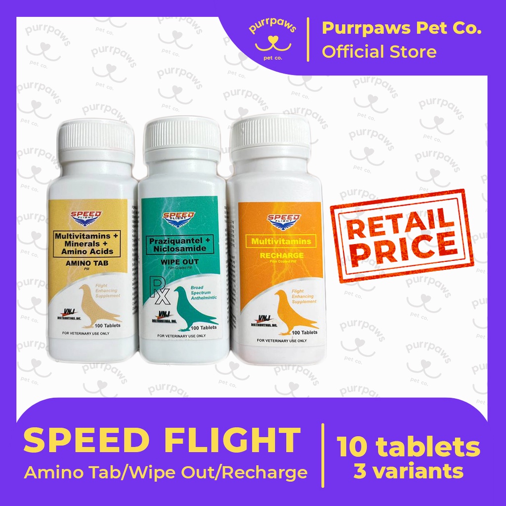 Speed Flight Pigeons Retail/Tingi (Wipe Out, Amino Tab, Recharge) (per ...