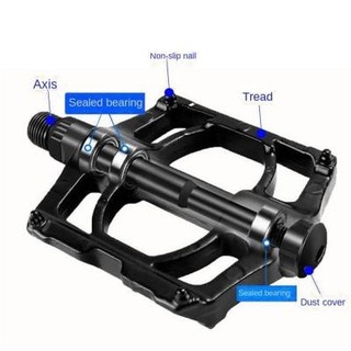 Bike Pedal Wide Pedal Aluminum Alloy 3 Bearings Non-Slip Bicycle Pedals ...