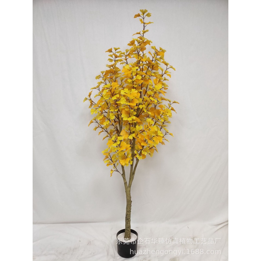 Artificial gingko tree Plant Home Office Green Plant Decorations Potted ...