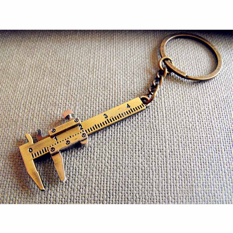 2019 Useful Mini Vernier Caliper Tool Pendant Slider Slides Keyring Key ...