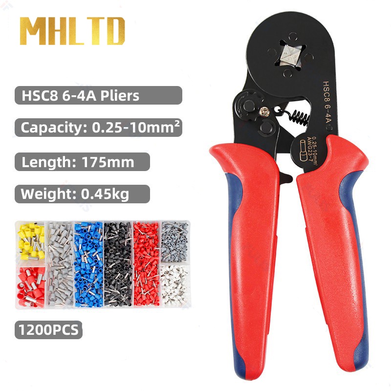 HSC8 6-4A 6-6 Crimping Tool Wire Stripper Crimp Connector Wire Crimper Ferrule Crimping Pliers ...
