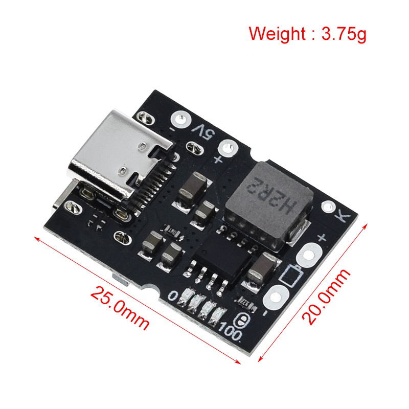 Type-C USB 5V 2A Boost Converter Step-Up Power Module Lithium Battery ...