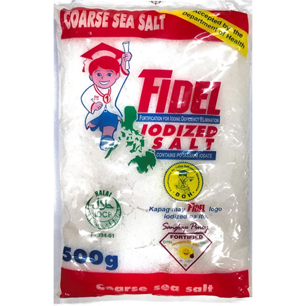Fidel Iodized Salt Coarse Sea Salt 500g | Shopee Philippines
