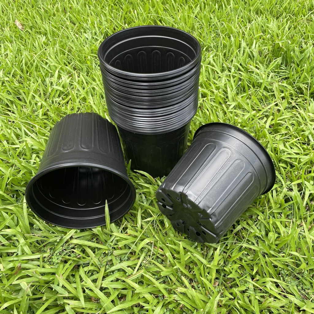 FAMILIFE (16cm-29cm) 6pcs Black PVC Pots/Long Lightweight Thickened PVC ...