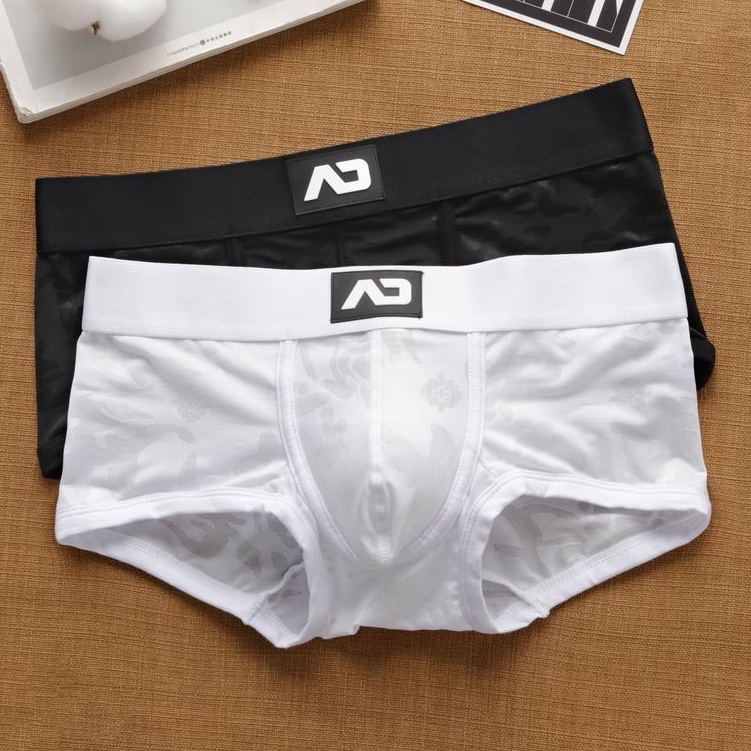 Addicted Men Plain Ice Silk Boxer Briefs Man Boxers Underwear Boy ...
