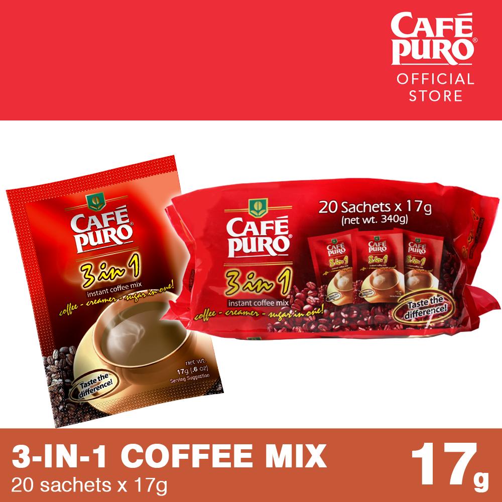 Cafe Puro 3-in-1 17g (20 sachets / bag) | Shopee Philippines