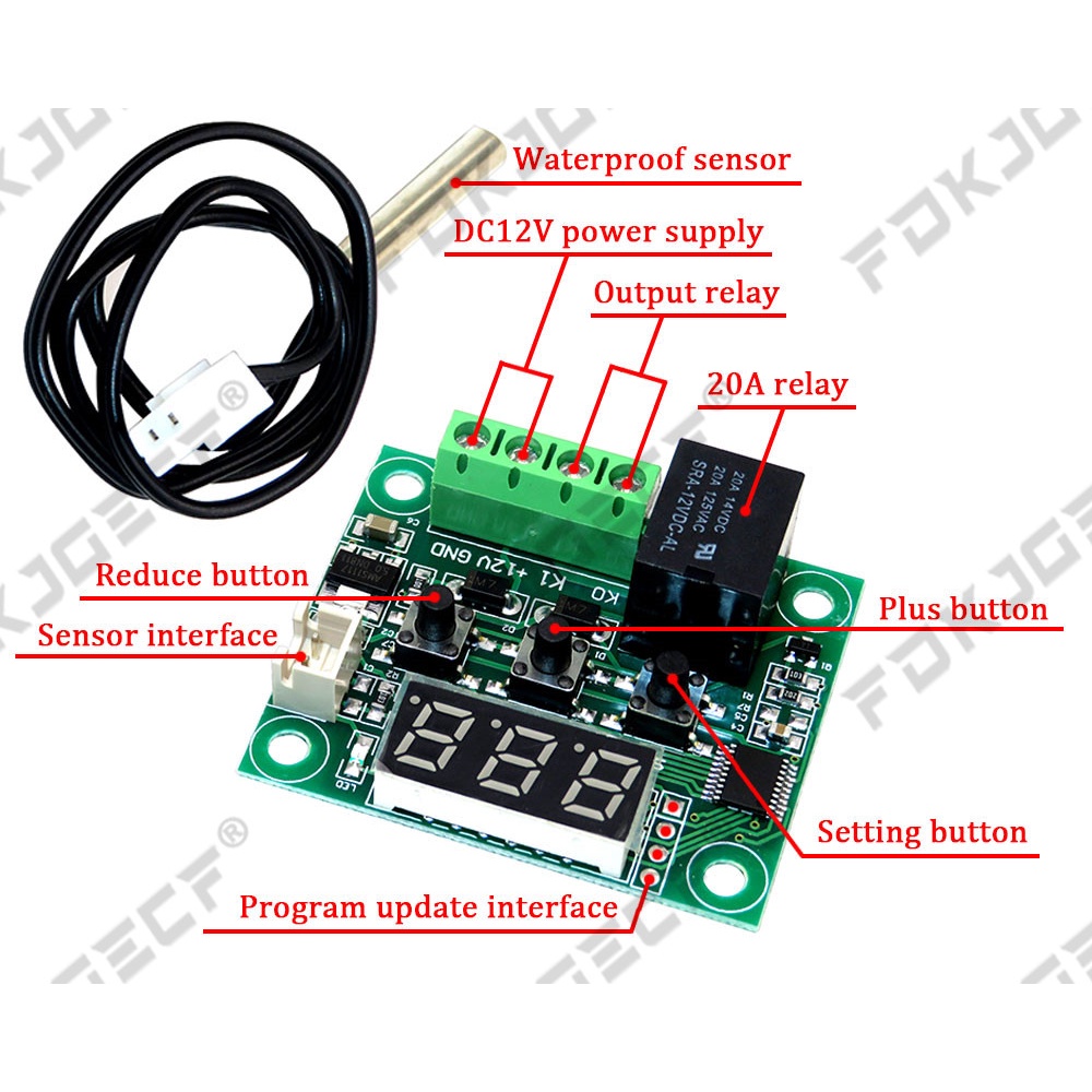 W1209 DC 12V heat cool temp thermostat temperature control switch ...