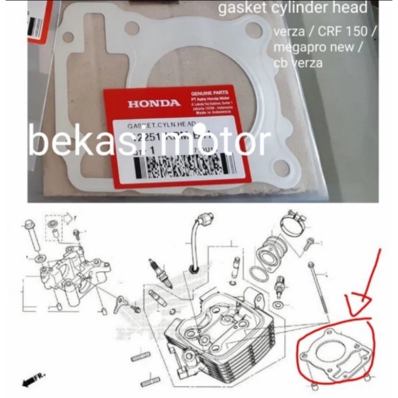 12251-KRM gasket packing gasket cylinder head honda CRF 150 verza ...