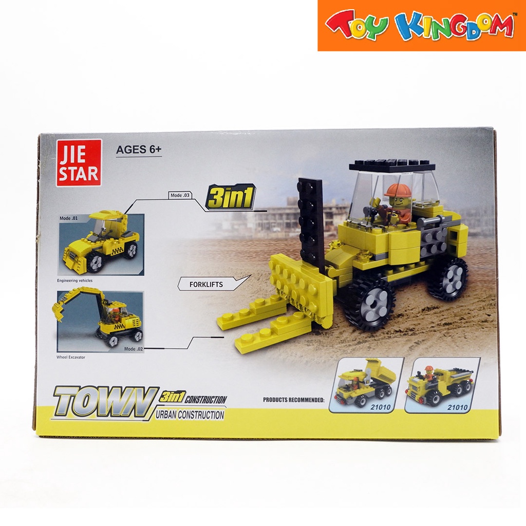 Jie Star Blocks Wheel Excavator 136 pcs Building Blocks | Shopee ...