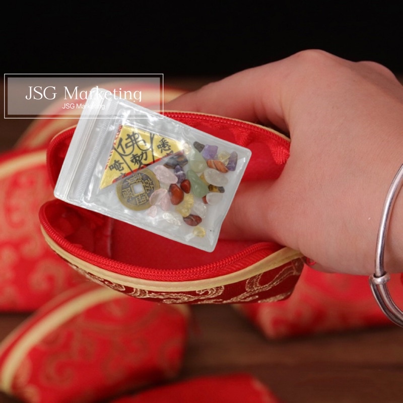 feng Shui Lucky Wealth Wallet Safety Amulet Silk Brocade Coin Purse ...
