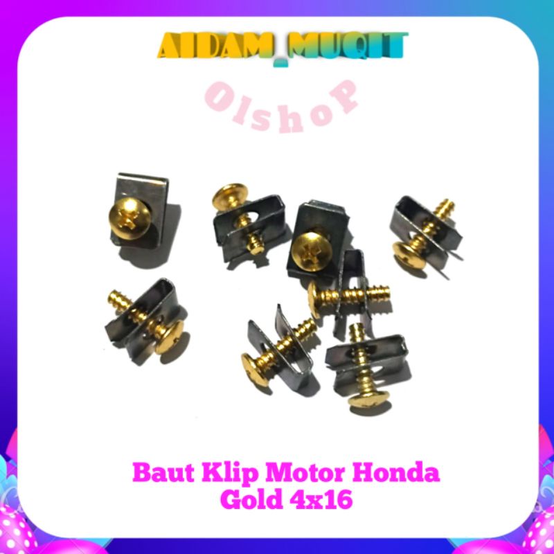 20 PCS GOLD BOLTS BEAT CLIP BOLTS HONDA CLIP BOLTS HONDA MOTORCYCLE ...