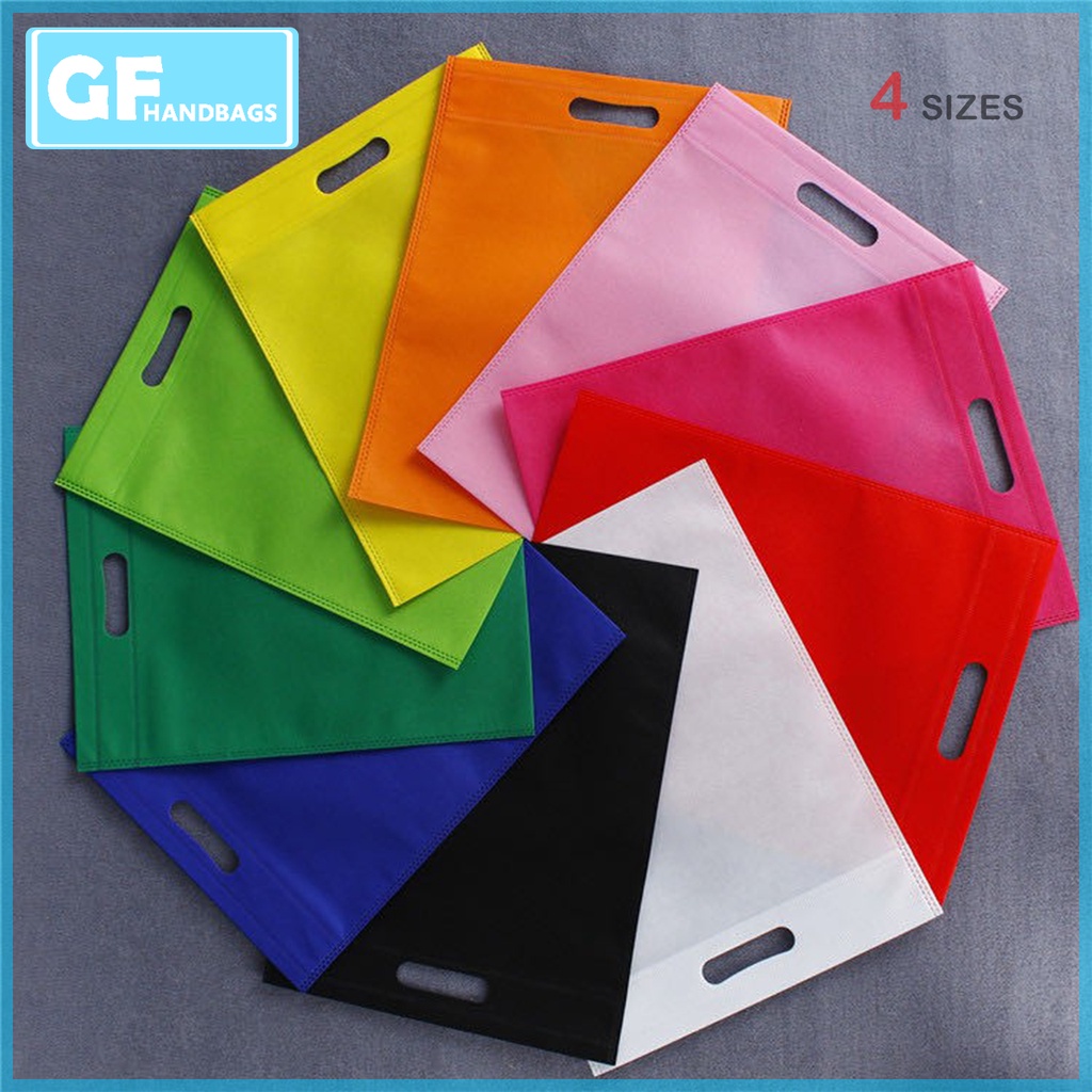 20pcs Flat Eco Bag Plain Tote Bag Reusable Loot Bag Non-woven Pouch Bag ...