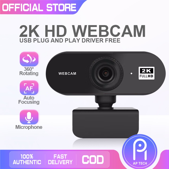 AP Webcam 2K/1080P/720P Full HD Video Call with Microphone for Laptop ...