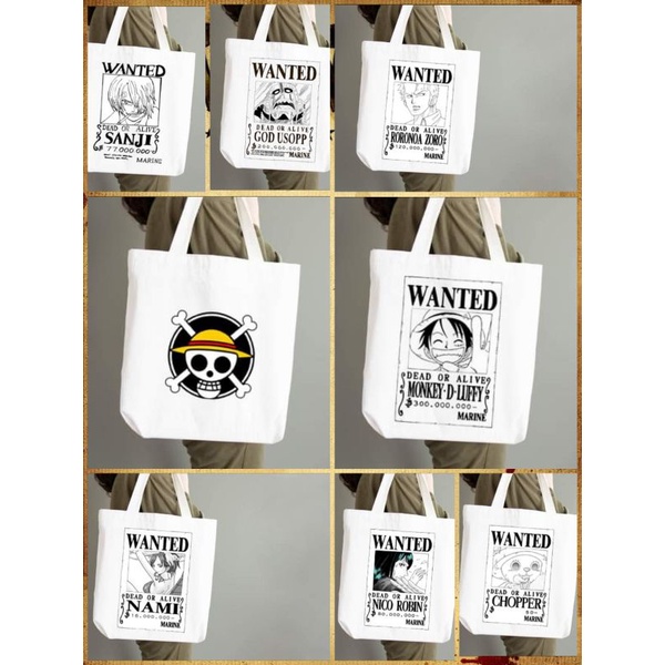 One Piece Canvas Tote Bag (Wanted Poster Design) | Shopee Philippines