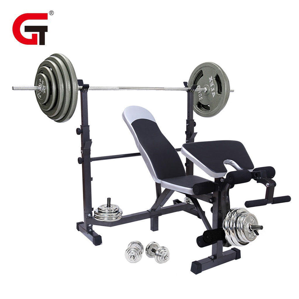 Multi-Function Weightlifting Bed, Barbell Weight All-In-One Bench, Rack ...