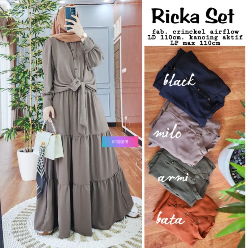 Ricka Women's SET Skirt DRESS Women's Active Button | Shopee Philippines