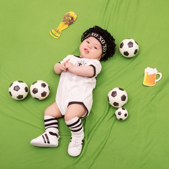 World Cup football baby clothing cotton newborn boy girl short sleeve ...