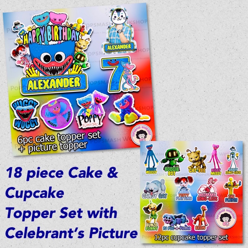 Huggy Wuggy Poppy Playtime Cake Topper Cupcake Topper | Shopee Philippines