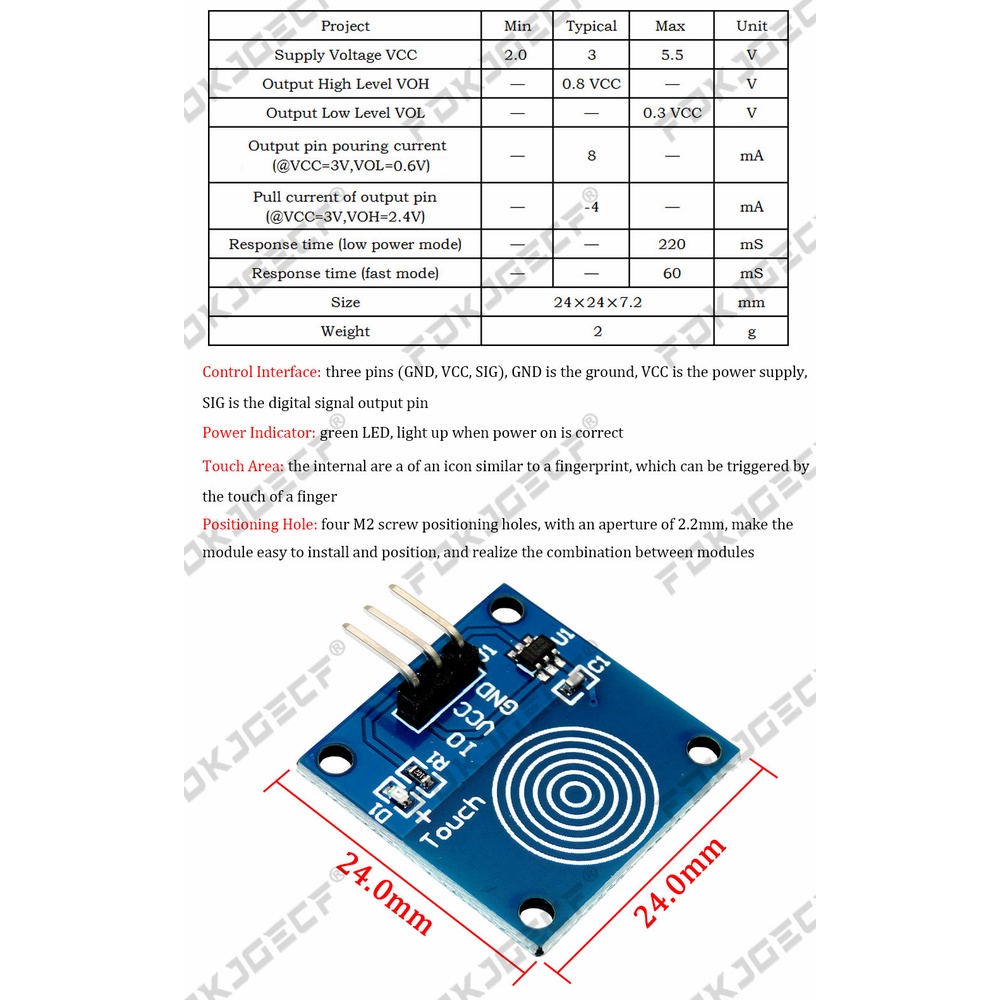 TTP223 / TTP223B / TTP224 / TTP226 / TTP229 Jog Digital Touch Switch ...