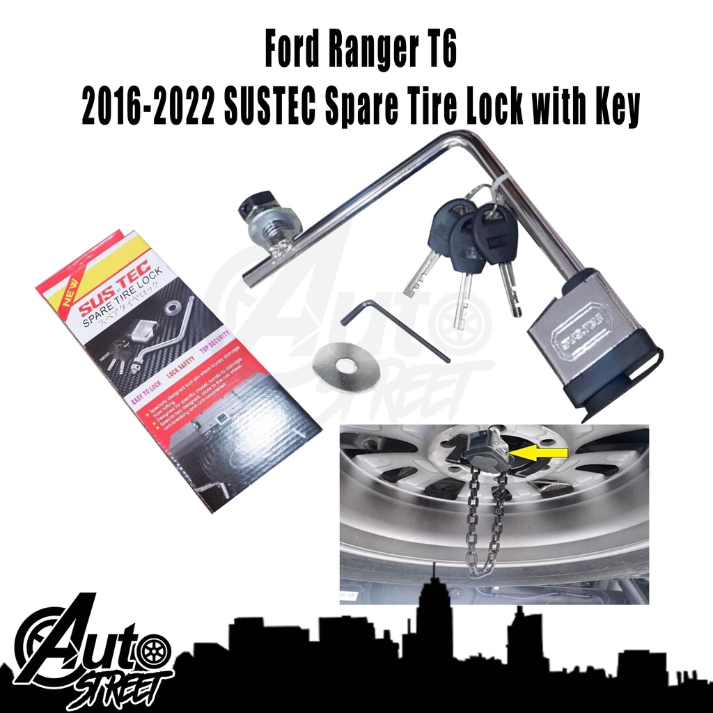 Ford Ranger T6 2016-2022 SUSTEC Spare Tire Lock with Key | Shopee ...