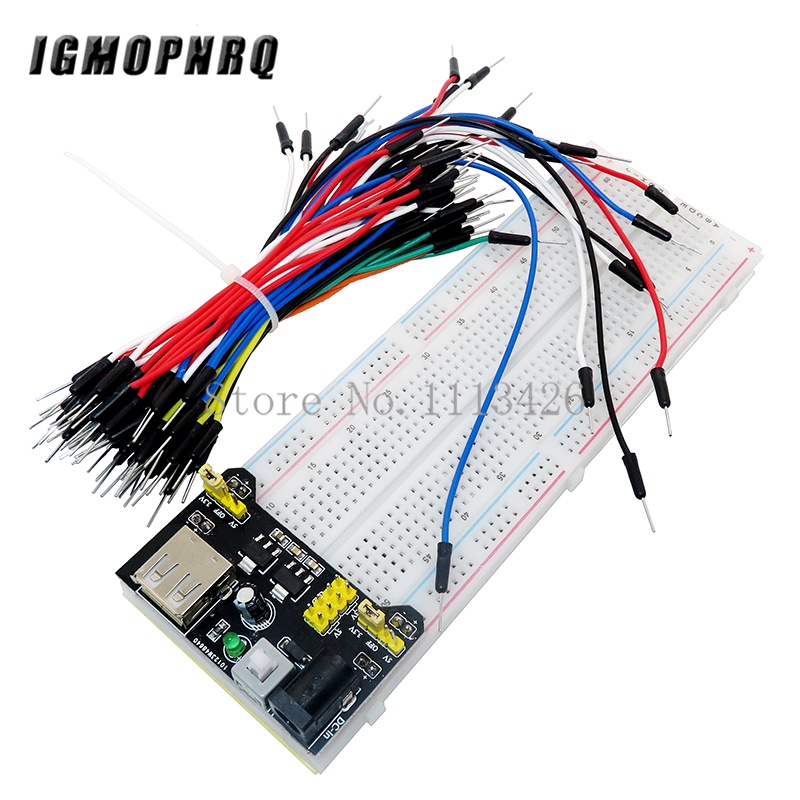 MB102 Breadboard power module + MB-102 830 points Solderless Prototype ...